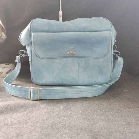 Bags | Vintage Sears Baby Blue Carry On Luggage Bag | Poshmark